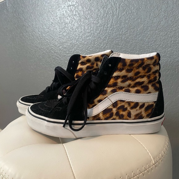 Vans | Shoes | Womens Leopard Print Classic Vans High Tops | Poshmark